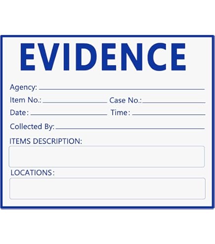 Crime Scene Evidence Label Printable Evidence Templates For Crime Role