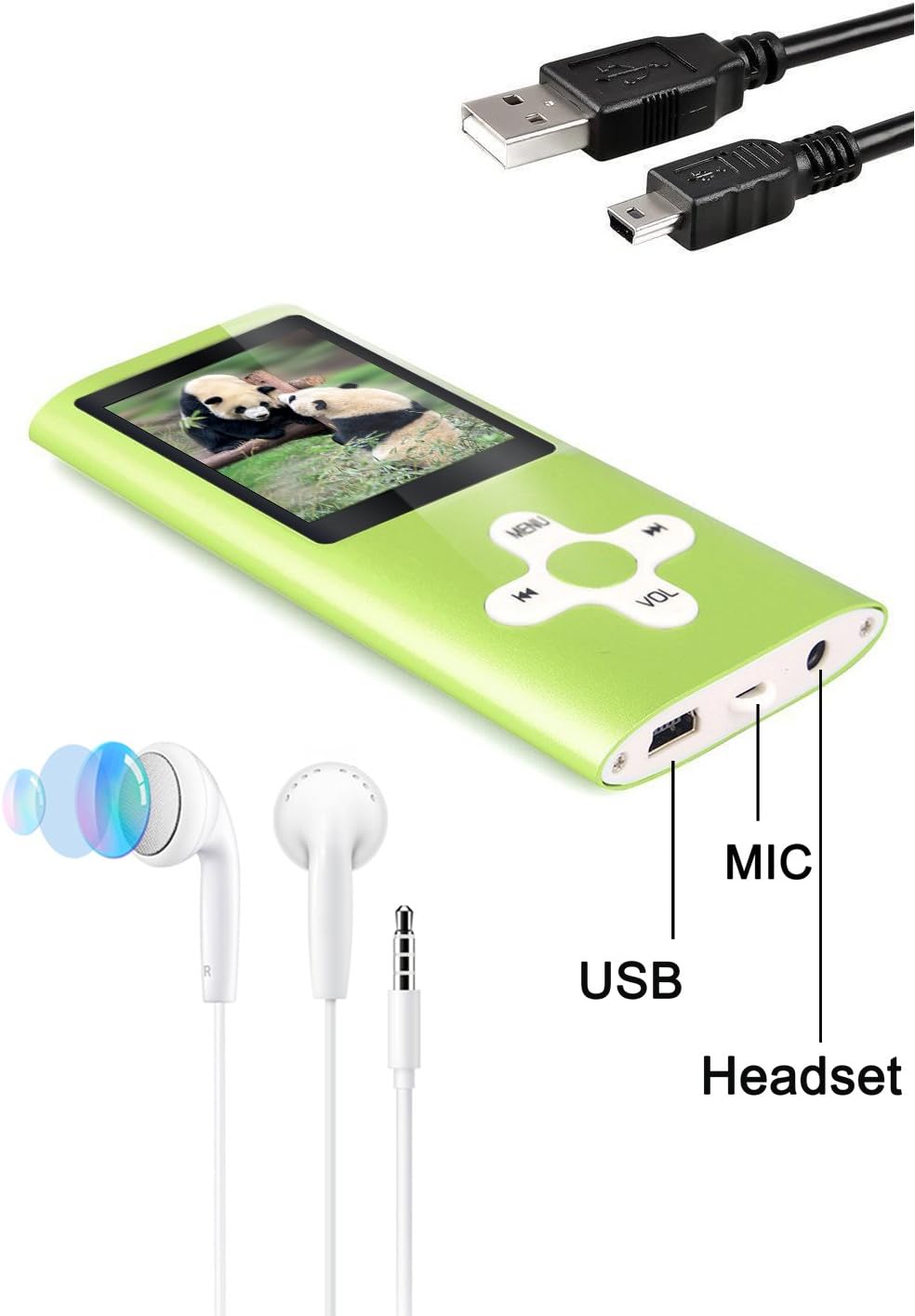 Lecteur MP3 16G lecteur mp3 lecteur mp4 10 heures de lecture de musique ...