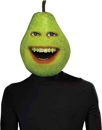 Amazon.com: Forum Annoying Orange Pear Mask Latex Costume, Green, One ...