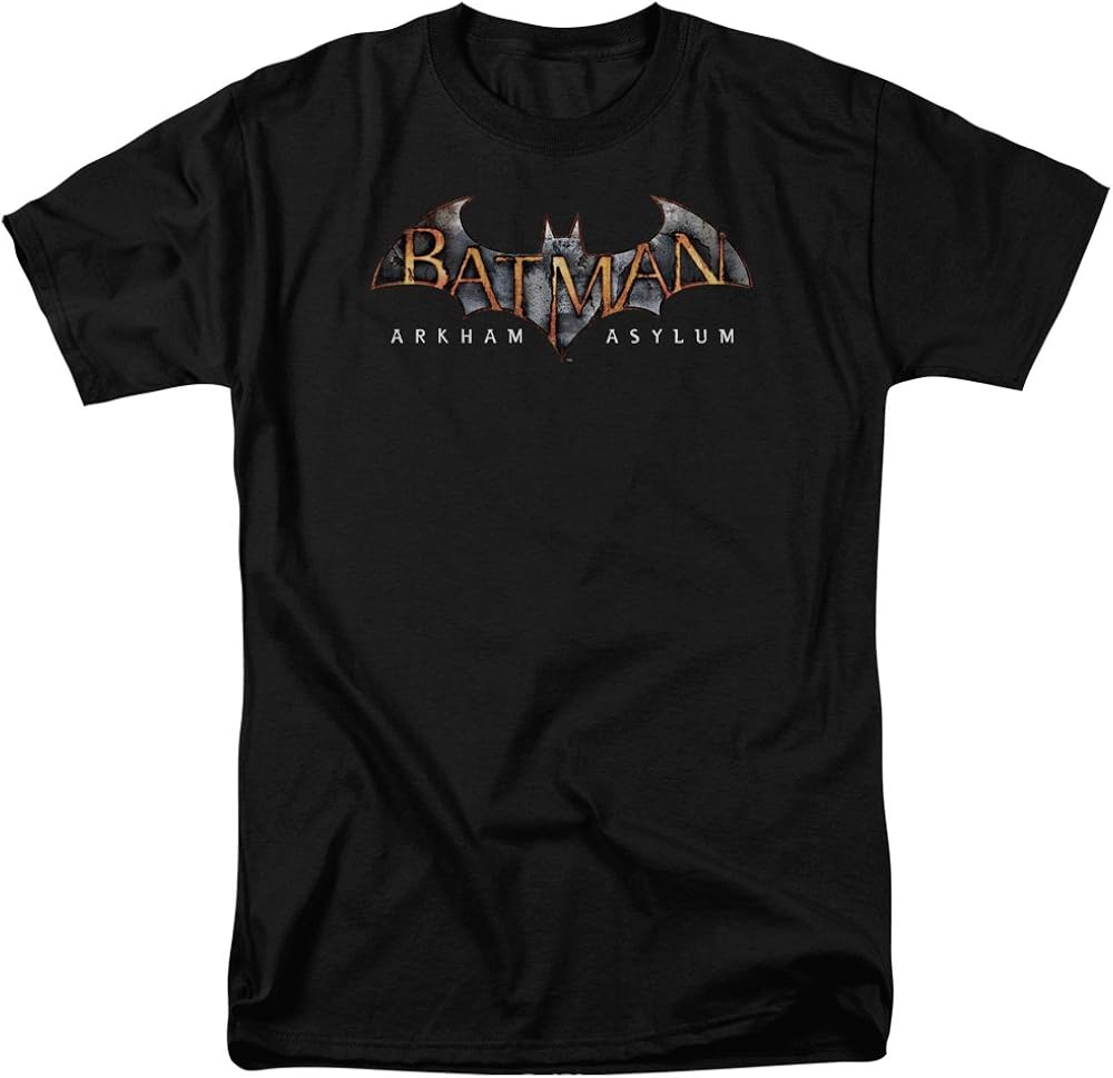 Trevco Men's Batman Aa Arkham Asylum Logo Adult T-Shirt Batman Arkham ...