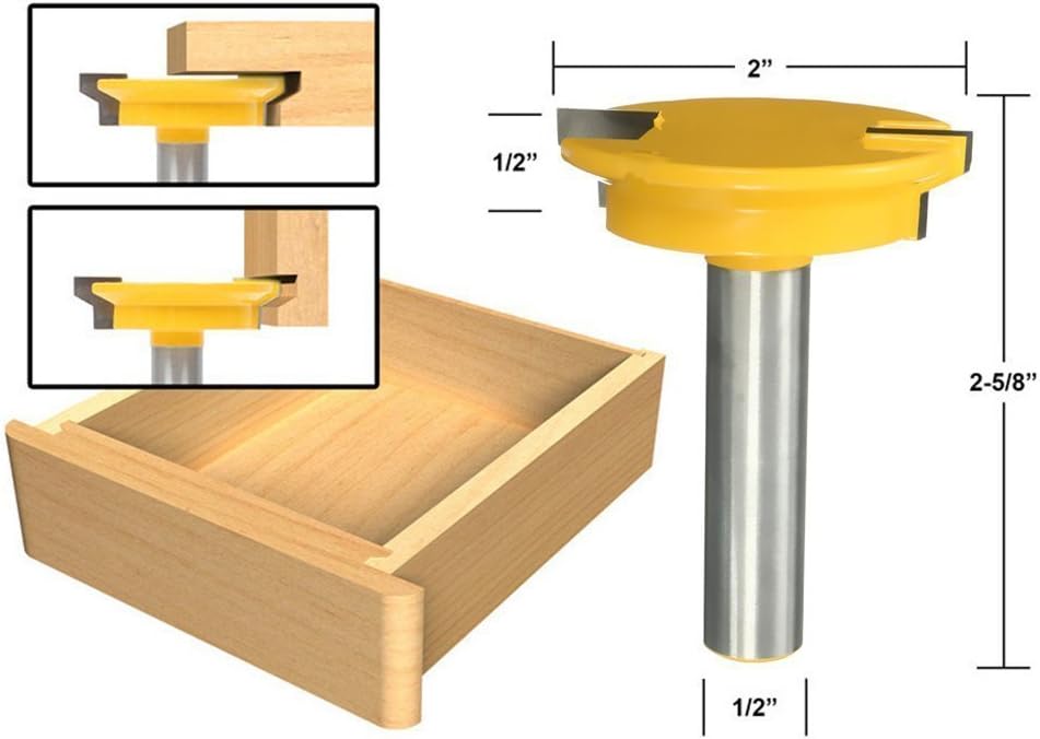 Yakamoz 1/2-Inch Shank Drawer Lock Bit Drawer Front Joint Router Bit ...