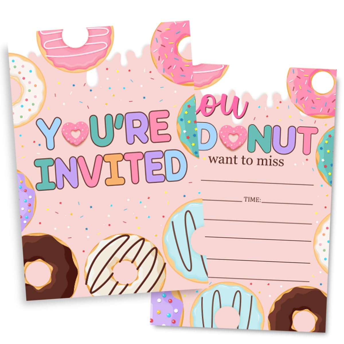Sweet Donut Birthday Party Invitations, Donut Party Invitations Card ...