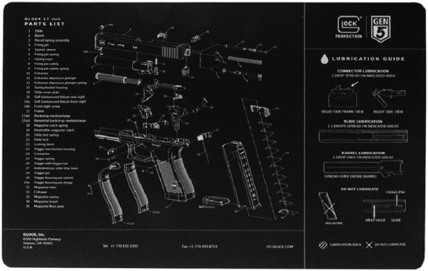 Glock Perfection OEM Gen5 Exploded Diagram Pistol Bench Mat AS10032 ...