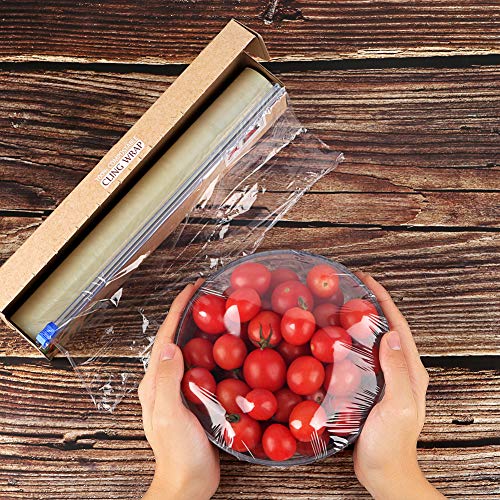 WRAPOK 100% Compostable Cling Wrap Biodegradable Corn PLA Food Film Roll with Slide Cutter - 258 ...