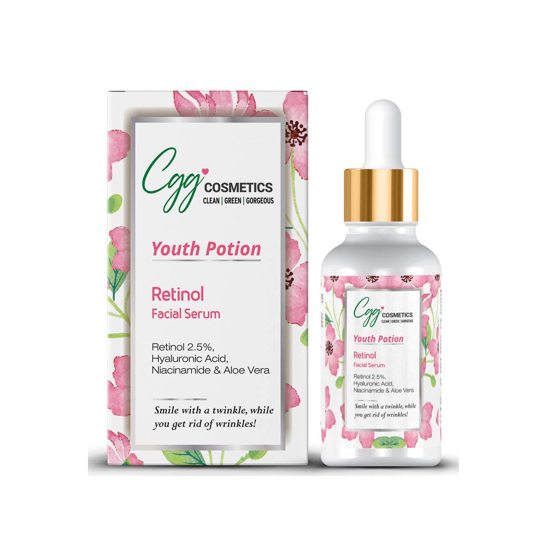 CGG Cosmetics Retinol 2.5%, Hyaluronic Acid, Niacinamide and Aloe Vera ...
