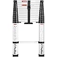 Aluminum Telescoping Ladder, Ohuhu Upgraded 12.5 FT ANSI Certified One-Button Retraction ...