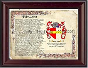 Amazon.com: DRFdesign Ellsworth Coat of Arms/Family Crest on Fine Paper ...