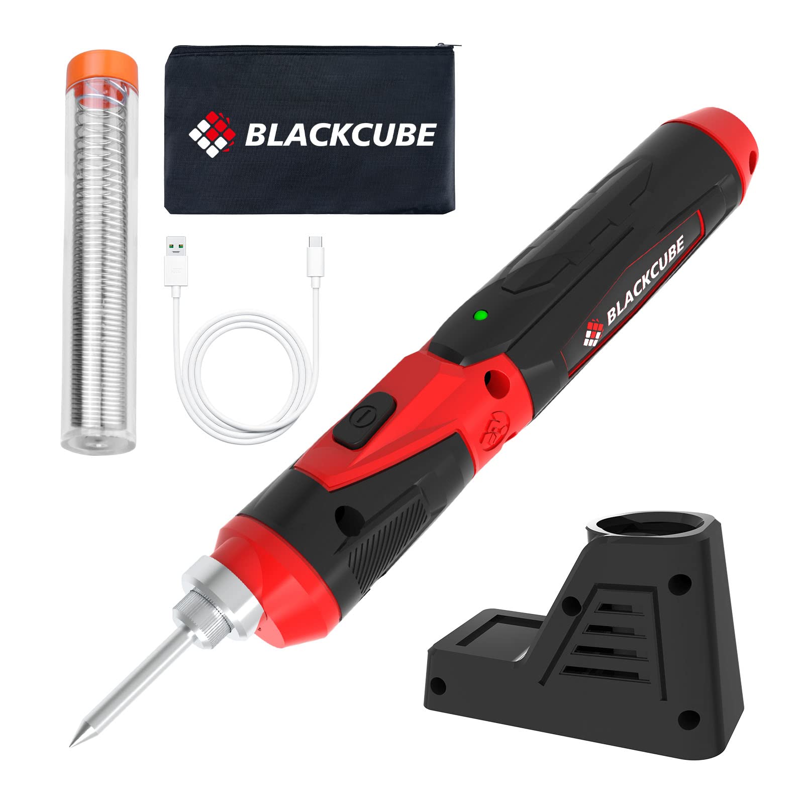 BLACKCUBE Cordless Soldering Iron Kit - Portable 2000mAh USB ...