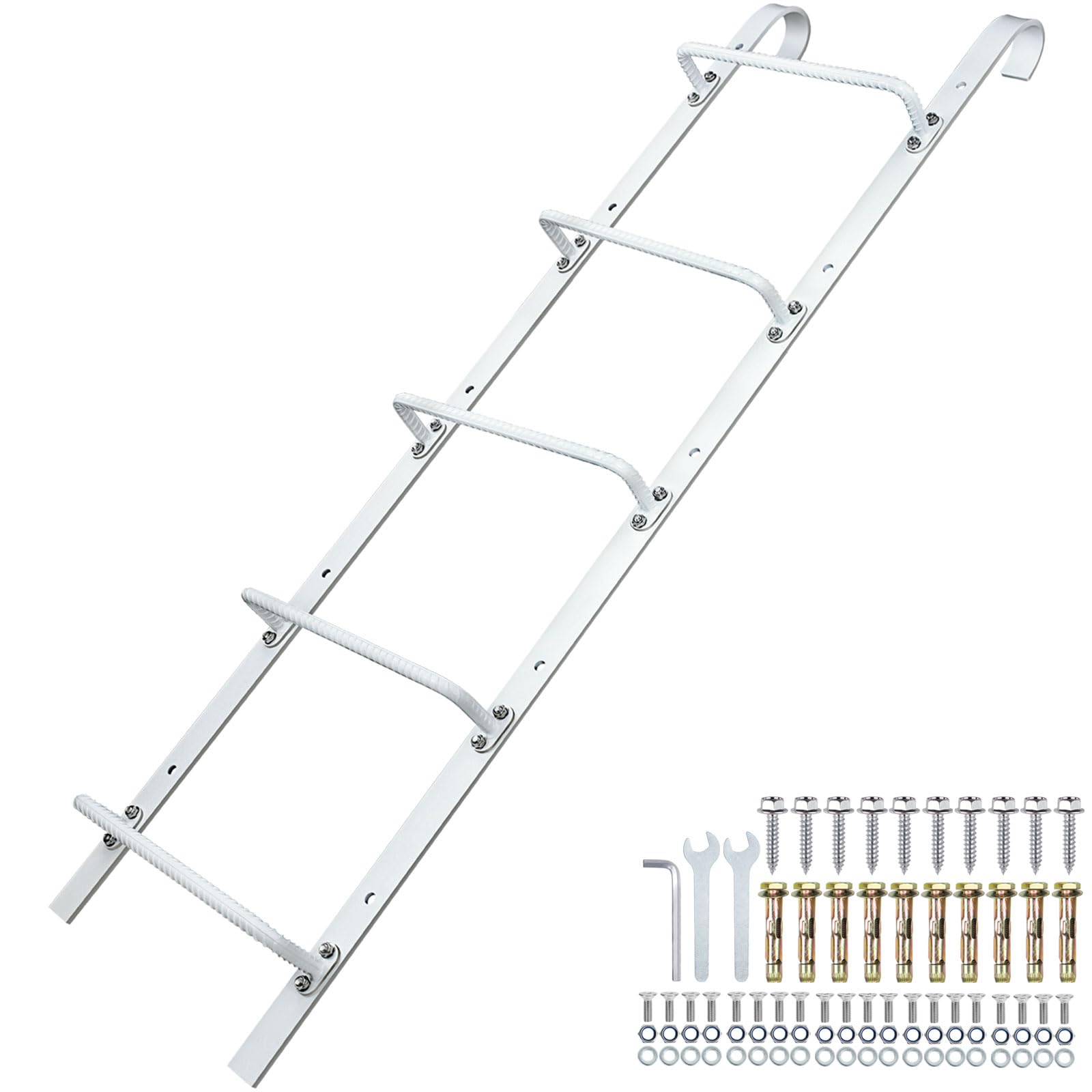 Zwinz 5-Rung Window Well Ladder Hooked, Heavy Duty Steel Fire Escape ...