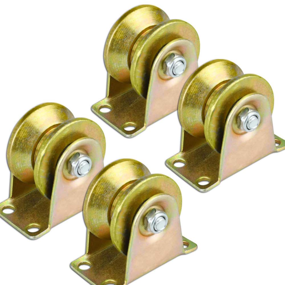 Mua V Groove Track Wheels Casters Set of 4 Sliding Gate Rollers Groove ...