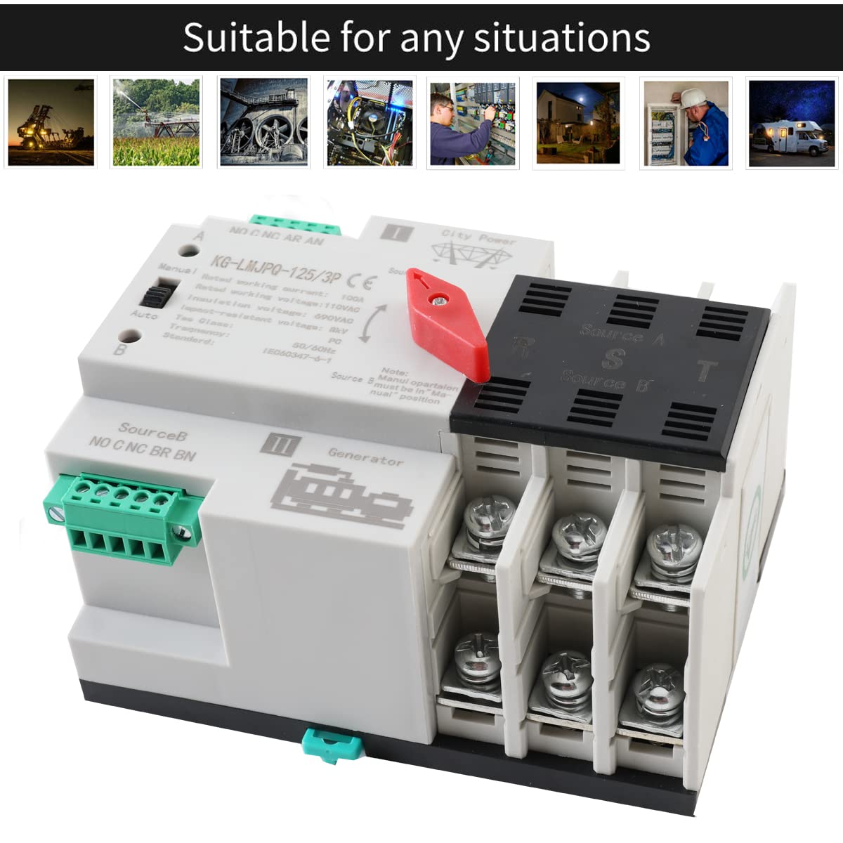 Mua Cozyel 3P 100A 110V Mini ATS Automatic Transfer Switch 63 amp ...