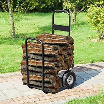Amazon.com : Firewood Hand Truck Caddy - With Cover - 200lb Cap -No ...