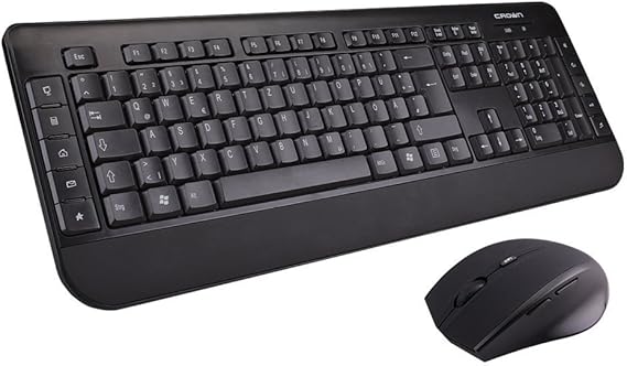 Crown Micro Cmmk 113 W Wireless Keyboard and Mouse Set – Black: Amazon ...