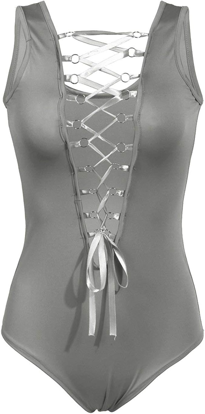 Body Women's Sleeveless Deep V Neck with Simple Estilo Cross Straps ...