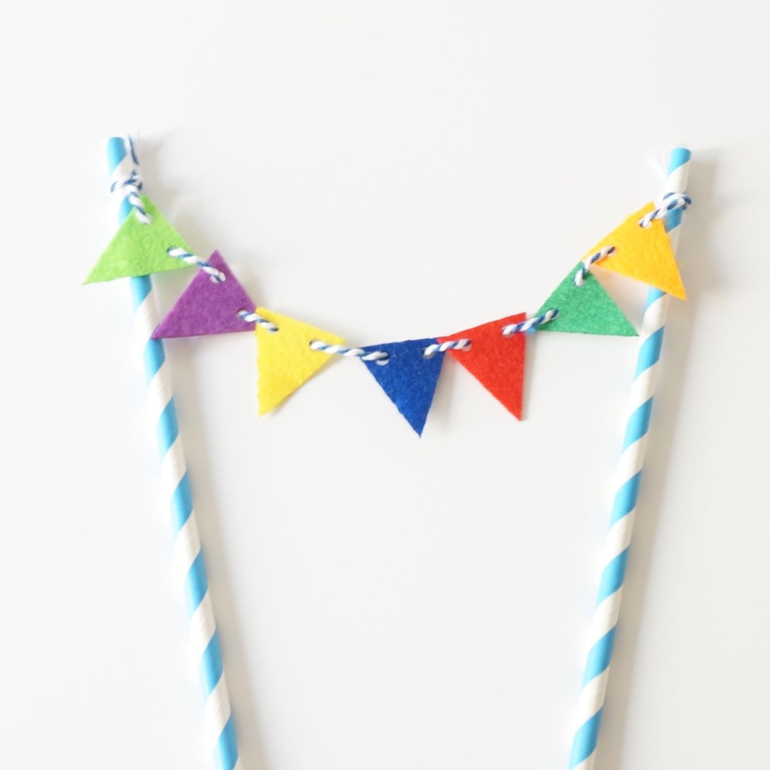 Amazon.com: Rainbow Triangle Flag Banner Bunting Cake Topper, Birthday ...