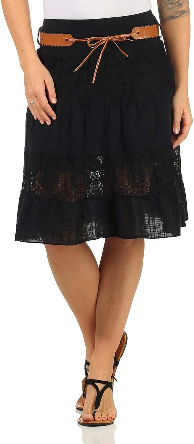 ZARMEXX Women's Short Cotton Skirt Summer Skirt with Stretchy Waistband ...