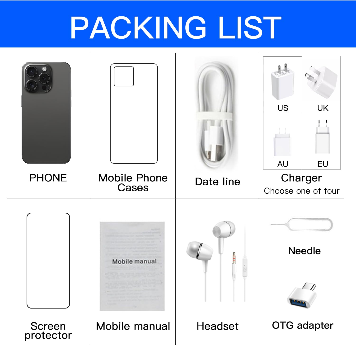 SANSHREUNI A15 Pro Max Unlocked Phones, 5G Smartphone with OTG Function ...