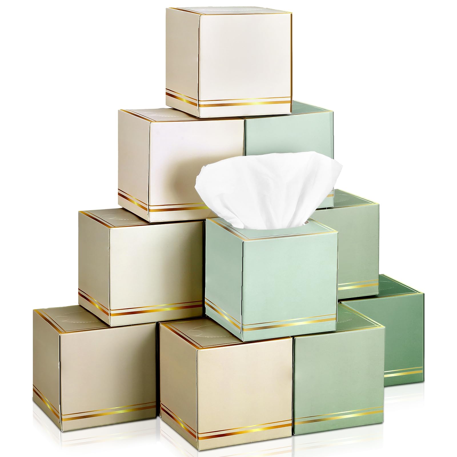 Fourluoo 12 Pack Facial Tissues Cube Boxes Face Box 600 Sheets 3 ply ...