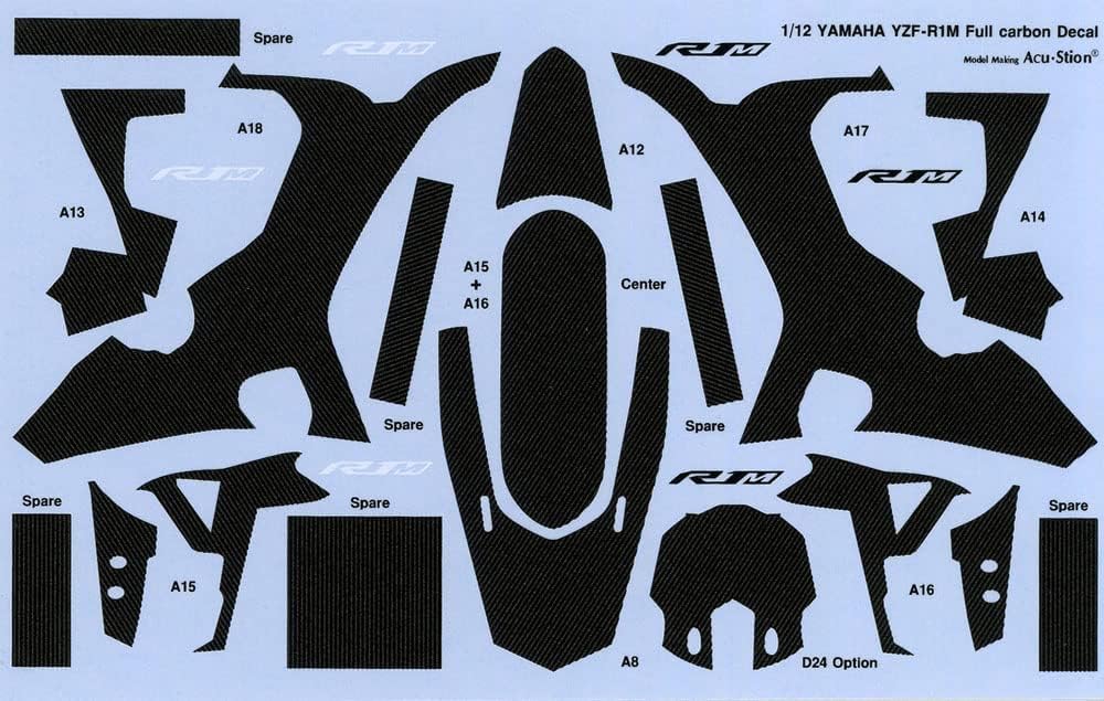 Mua 1/12 Yamaha YZF-R1M Full Carbon Decal trên Amazon Nhật chính hãng ...