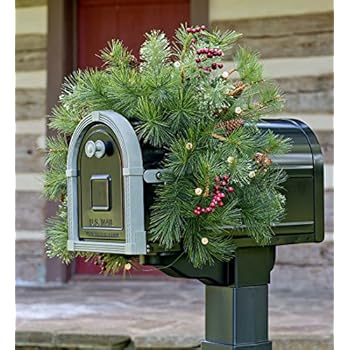 Amazon.com: Burgundy Holiday Mailbox Swag - Christmas Mailbox WR4568 ...