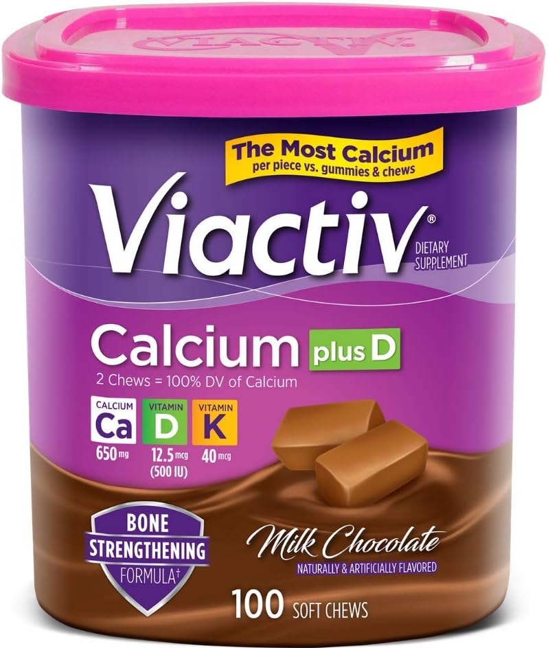 Amazon.com: VIACTIV Calcium Plus D, Soft Chews, Milk Chocolate 100 ea ...