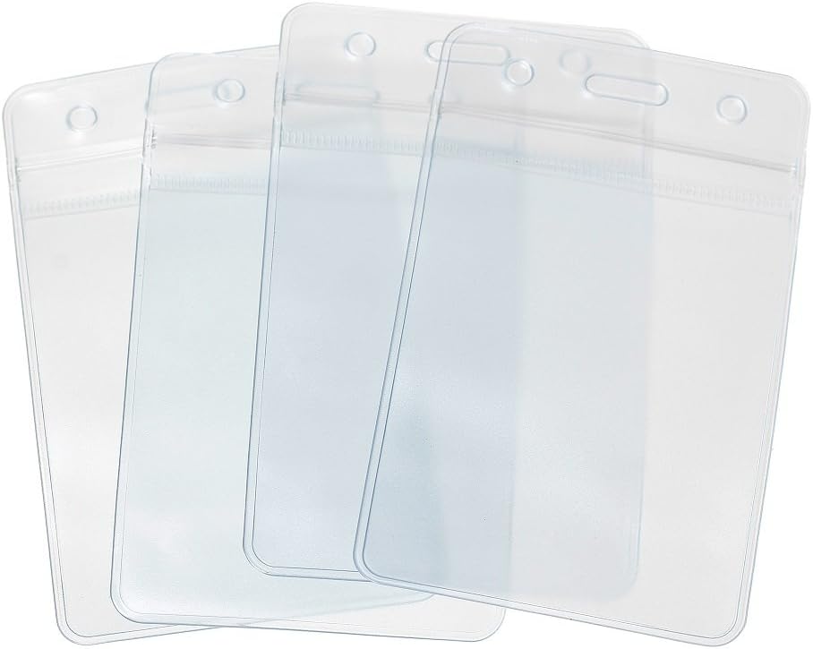 CKB Ltd 10x Show Clear Vertical ID Badge Card Plastic Pocket Holder ...