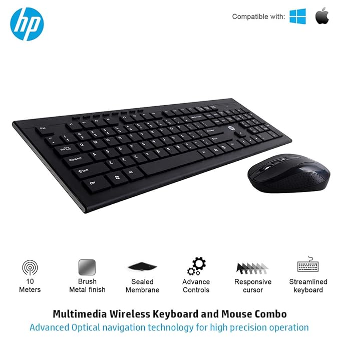 Amazon.in: Buy HP Multimedia Slim Wireless Keyboard & Mouse Combo ...