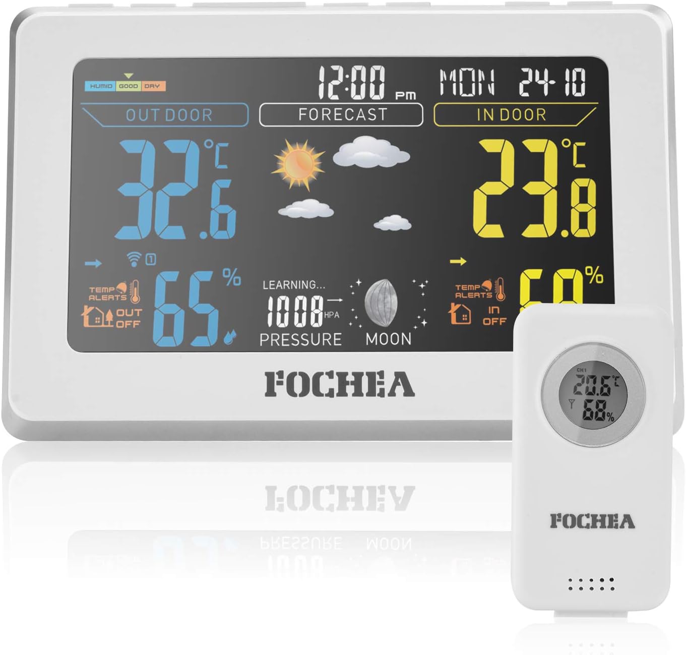 FOCHEA Weather Station with Outdoor Sensor Wireless, Weather Stations ...