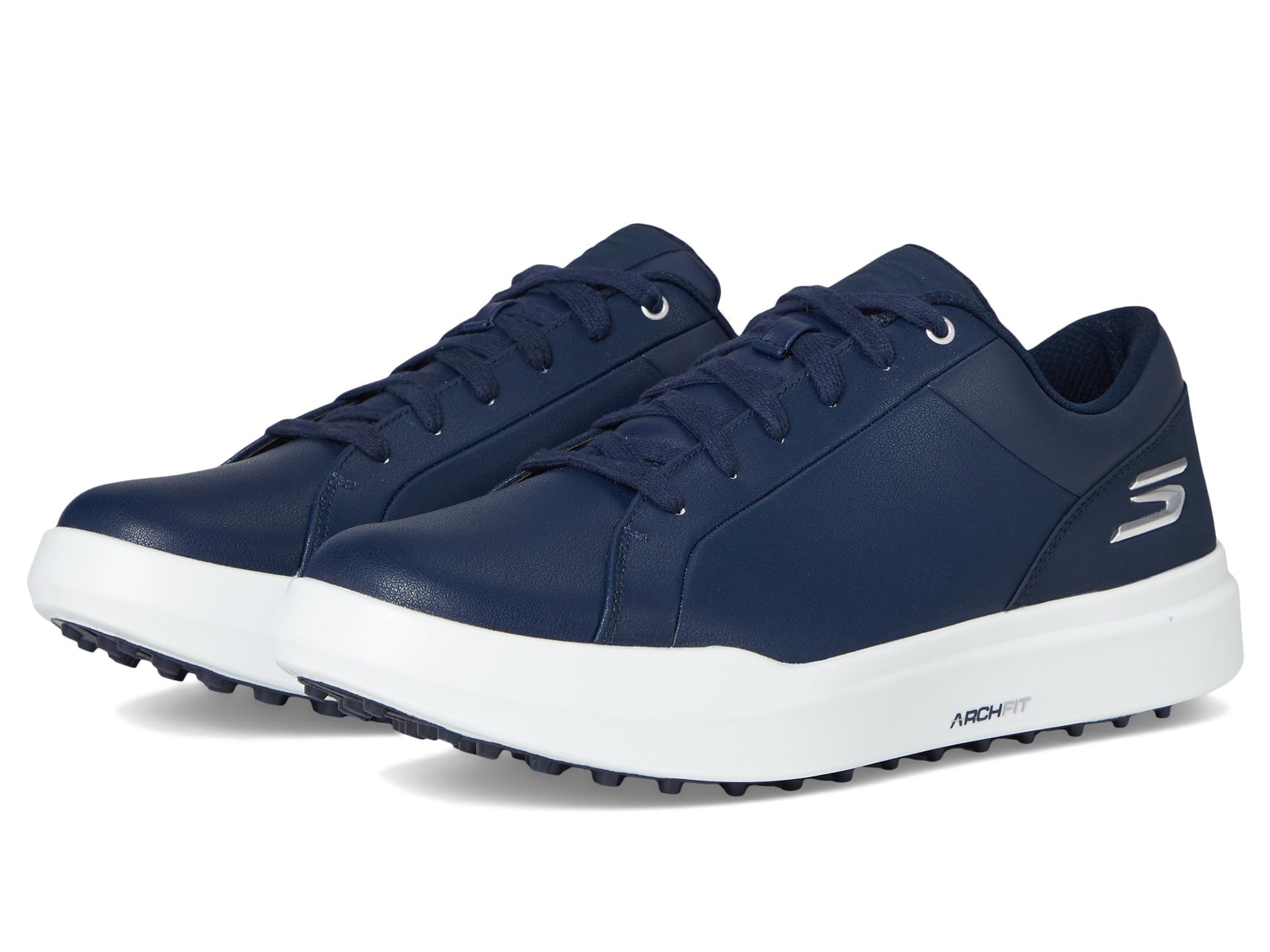 Skechers Golf Men's Drive 6 Arch Leather Relaxed Fit Spikeless Golf Shoe Sneaker, Navy, 9, for ...