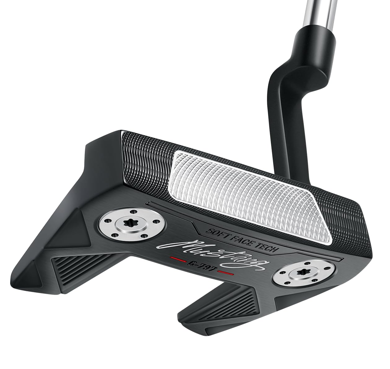 PGF G797 Mustang Mallet Plumber’s Neck Golf Putter [Black] [Right ...