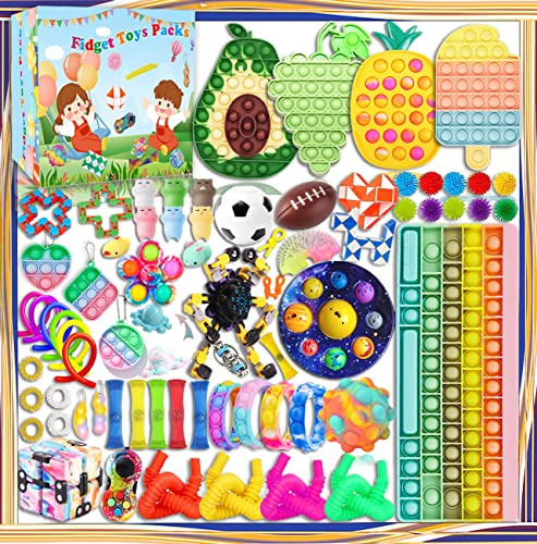 Fidget Toy Pack Pop Fidgets Toy Set Fidget Toys Pack Stress Relief and Anti-Anxiety Tools ...