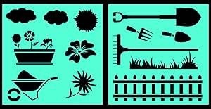 Amazon.com: Auto Vynamics - STENCIL-GARDENSET01-10 - Detailed Gardening ...