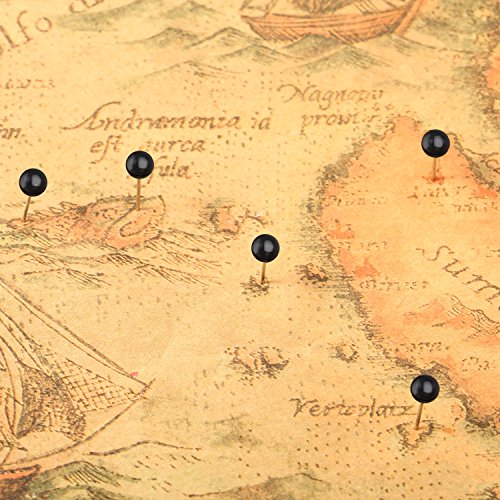 500 Pack Map Push Pins 1/8 Inch Black Map Tacks Small Round Head Push ...