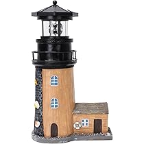 Lighthouse Patio Lights LED Rotating Lighthouse Solar Light Outdoor