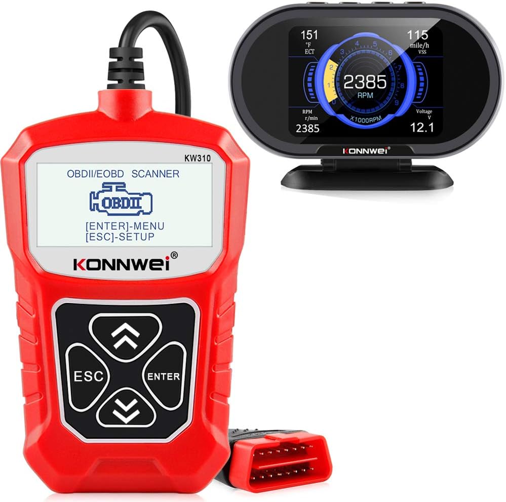 Amazon.com: KONNWEI KW310 Professional OBD2 Scanner + KW206 Car OBD2 ...