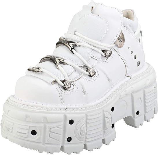 New Rock M-tank106-c1 Unisex Platform Shoes in White - 9 UK: Amazon.co ...