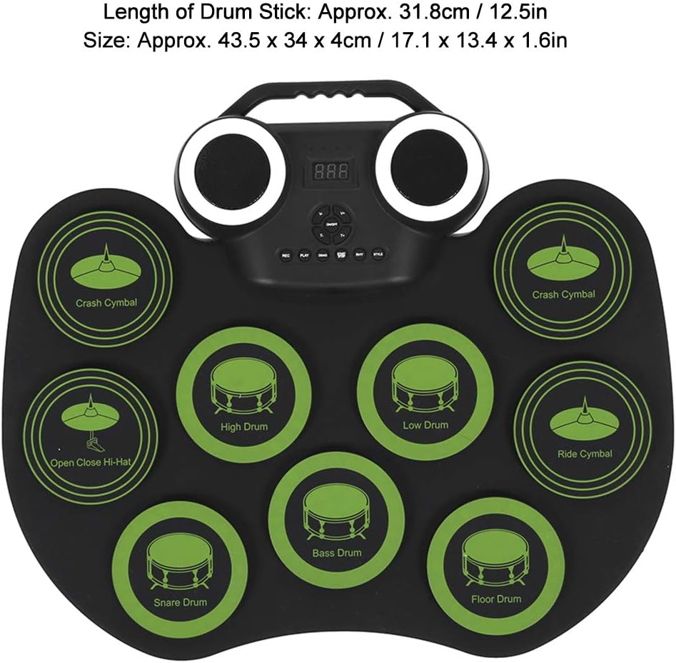 Drum Pad Machine, Electronic Drum Kit, Portable USB Electric Drum Set ...