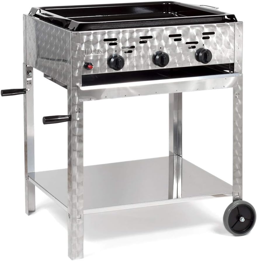 LAG Gasbräter 11 kW fahrbar mit emaillierter Stahlpfanne 3-flammig ...