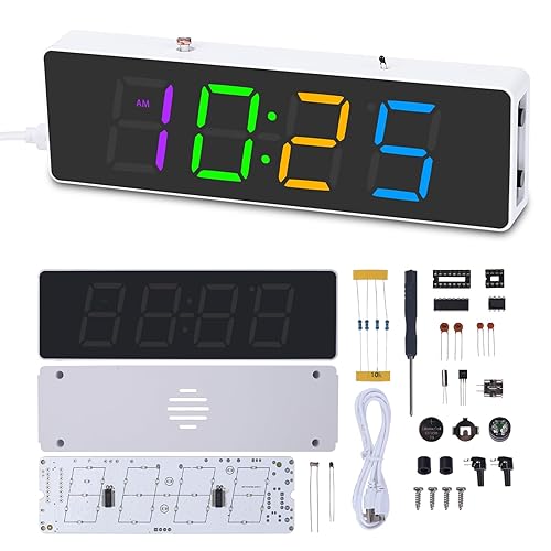 MiOYOOW Soldering Practice Kit, 4-digit RGB Colorful LED Digital Clock ...