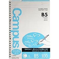 Amazon.com : KOKUYO Campus Loose Leaf Paper for Binders, Sarasara Smooth Writing, B5, C 5mm ...