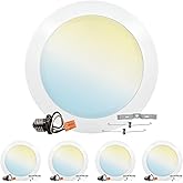 LUXRITE 8 Inch LED Disk Lights, 27W, 5CCT Selectable 2700K | 3000K ...
