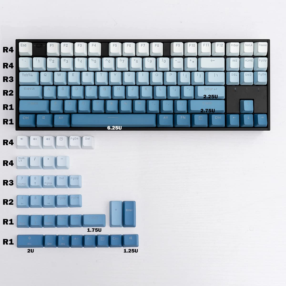 Mua mintcaps PBT Doubleshot Keycaps Gradient Blue Backlit OEM Profile ...