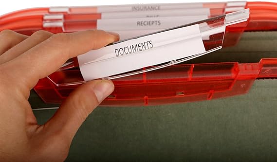 25 x Acco Twinlock Crystal Link Suspension Office File Tabs - Red ...