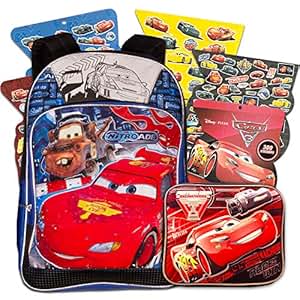 Amazon.com: Disney Cars 3 Pc Backpack School Set for Boys Kids ~ Deluxe ...