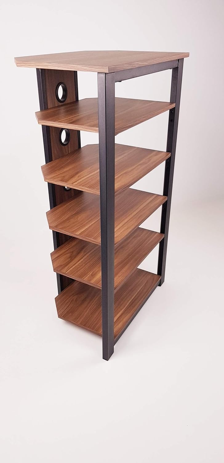 Furniture Gecko Tower TOW600 6 Shelf Wood Hi-Fi Stand Home ...