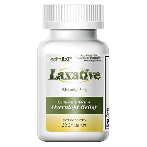 HealthA2Z Laxative Bisacodyl 5mg | 250 Counts | Gentle and Fast ...