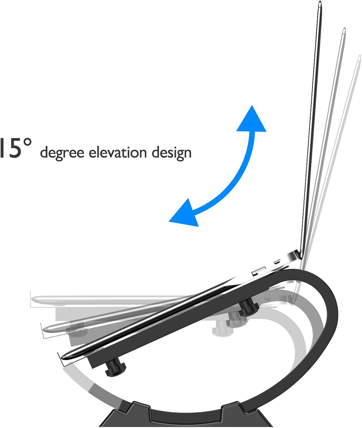 BONTEC Adjustable Curve Laptop Stand Notebook Riser MacBook Holder ...
