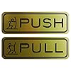 Fun Horizontal Push Pull Door Sign (Brushed Gold) - Small in Bahrain ...