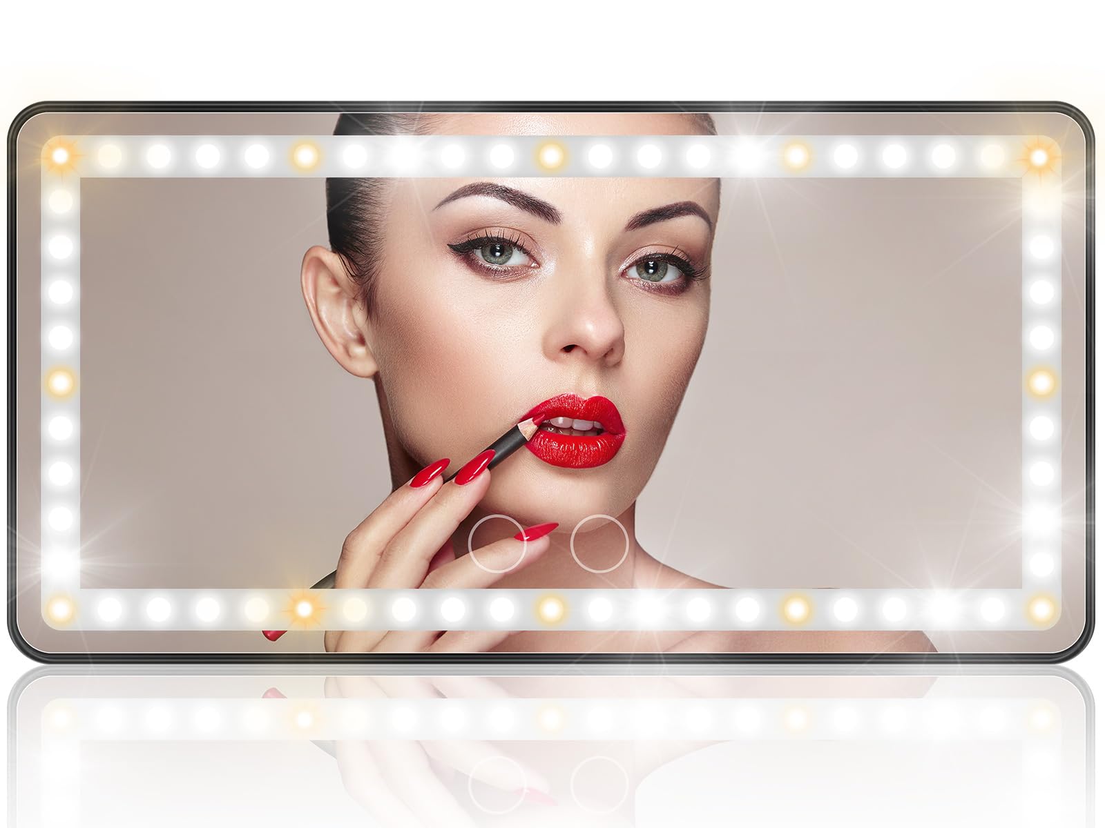 Car Vanity Mirror, Rechargeable Makeup Car Visor Mirror, 60 Leds & 3 ...