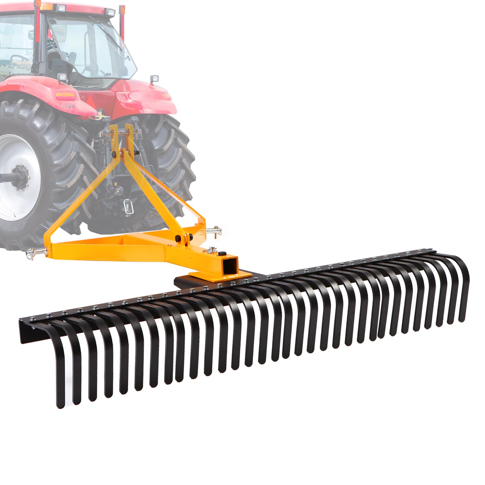 Landscape Rock Rake Lawn Tractor Rake Heavy Duty 360°Rotation Tow ...